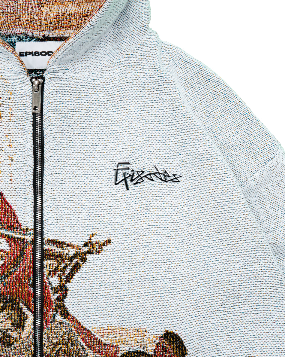 WHEEL UP Tapestry Zip-Up Hoodie - The Episodes Project